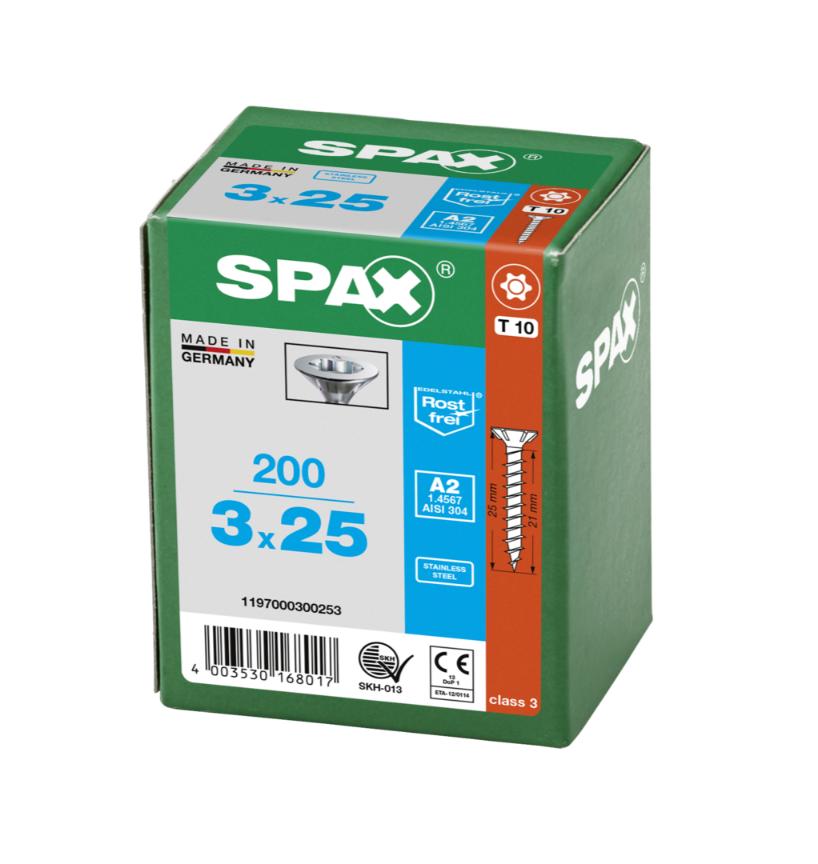 SPAX Stainless Steel T-STAR 3X25 (200)