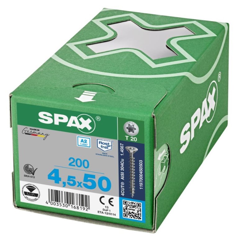 SPAX Stainless Steel T-STAR 4.5X50 (200)