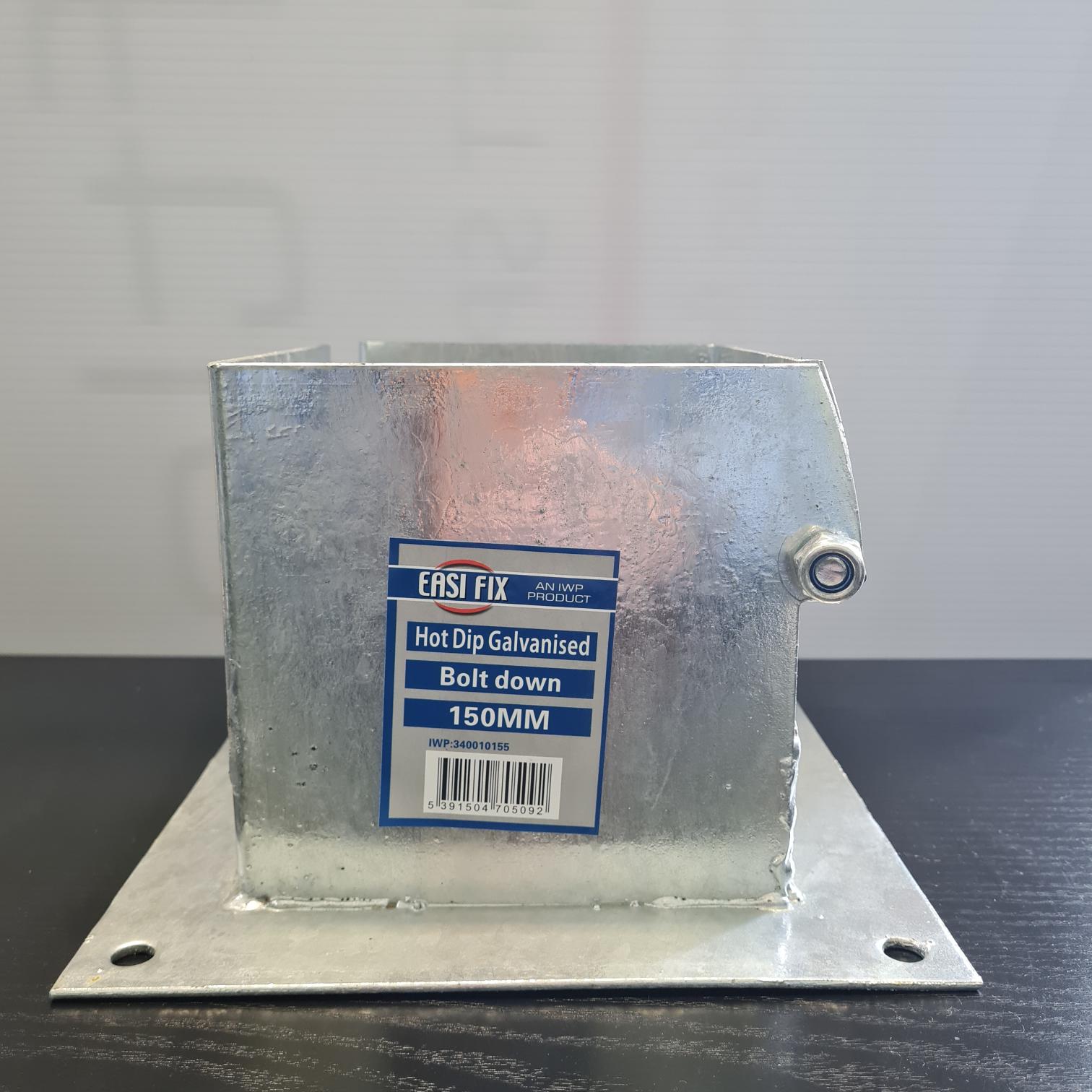 Bolt Down Post Supports Galvanised 150mm (6" x 6")