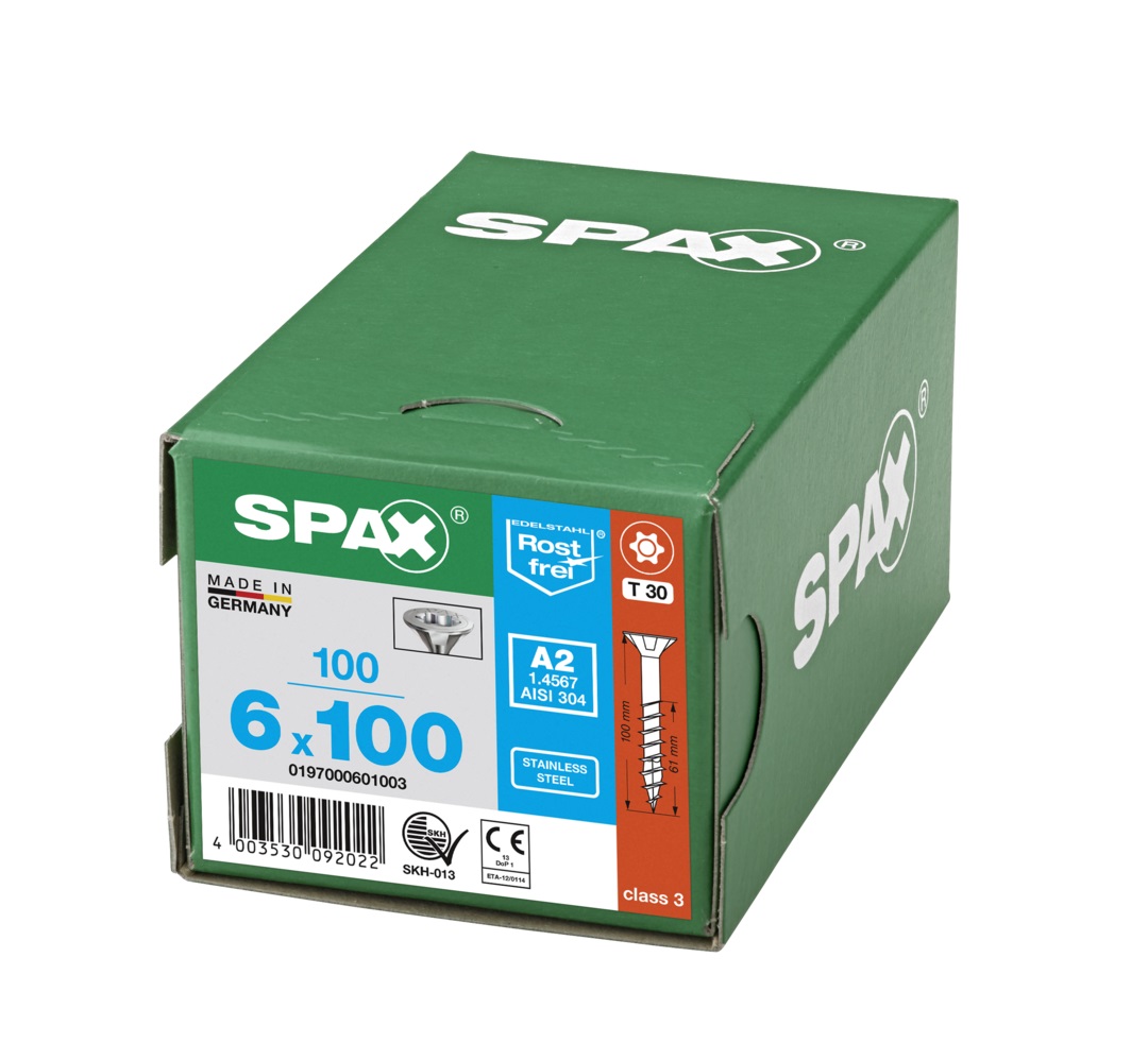 SPAX Stainless Steel T-STAR 6.0x100 (100)