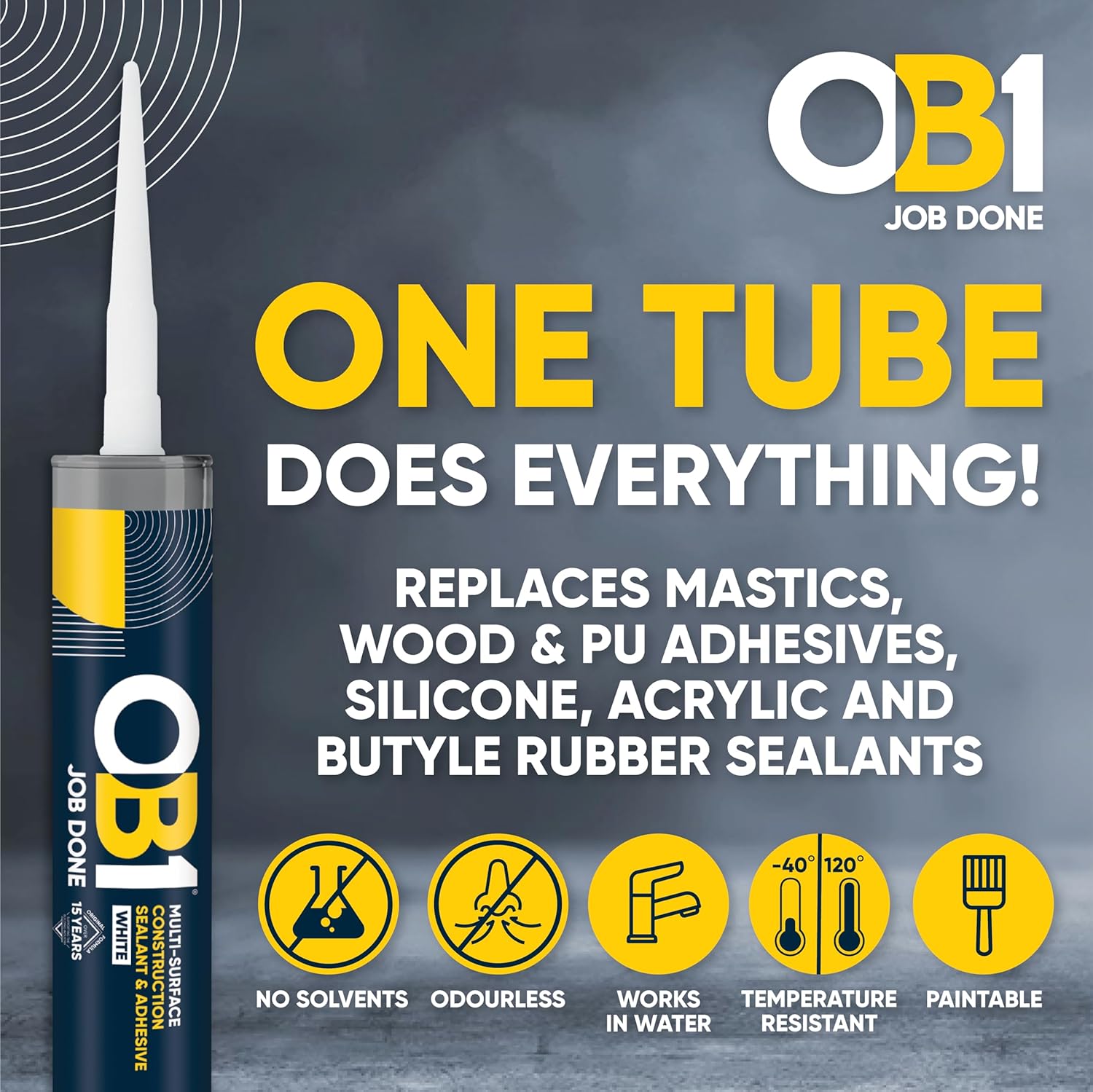 OB1 Multi-Surface Sealant & Adhesive - White 290ml