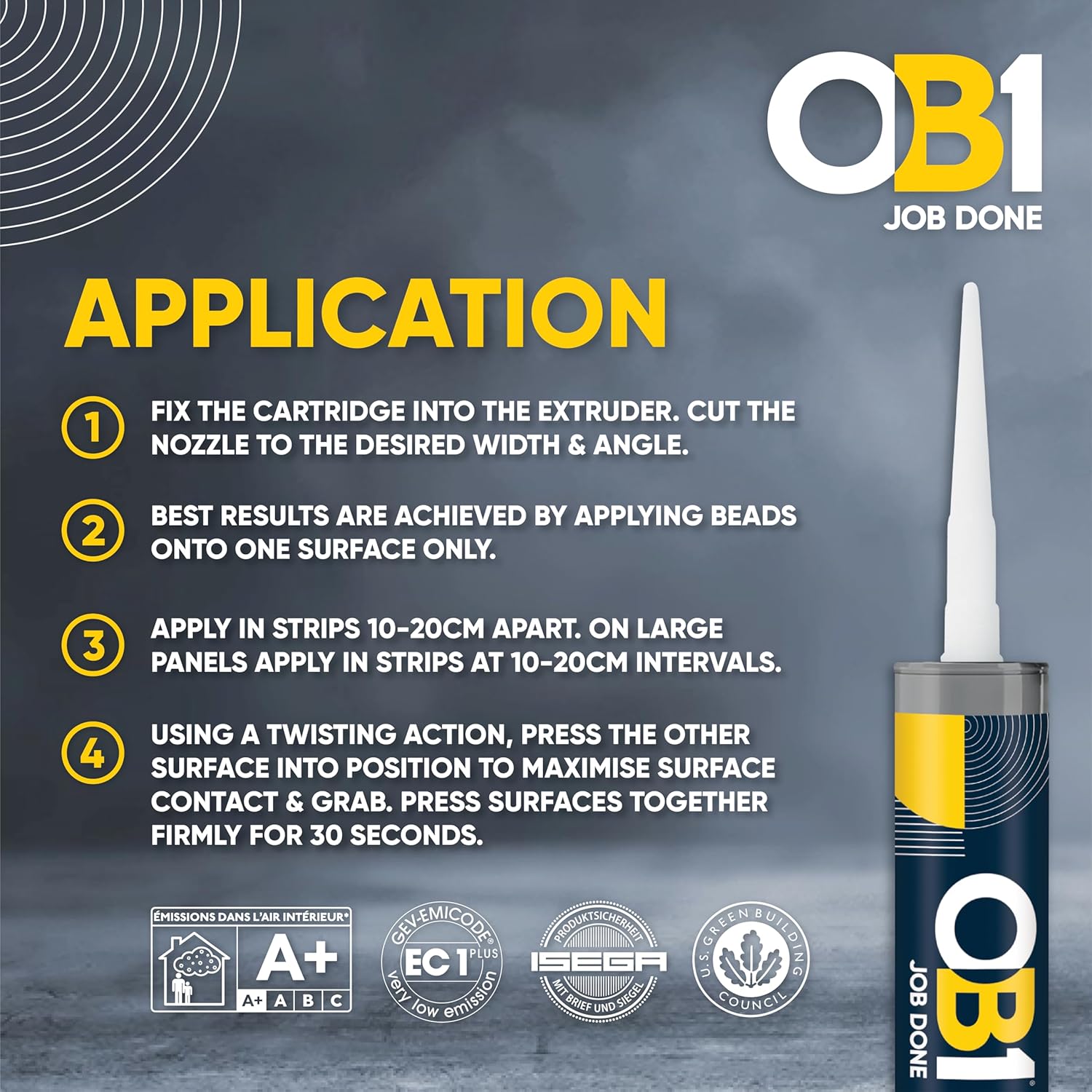OB1 Multi-Surface Sealant & Adhesive - White 290ml