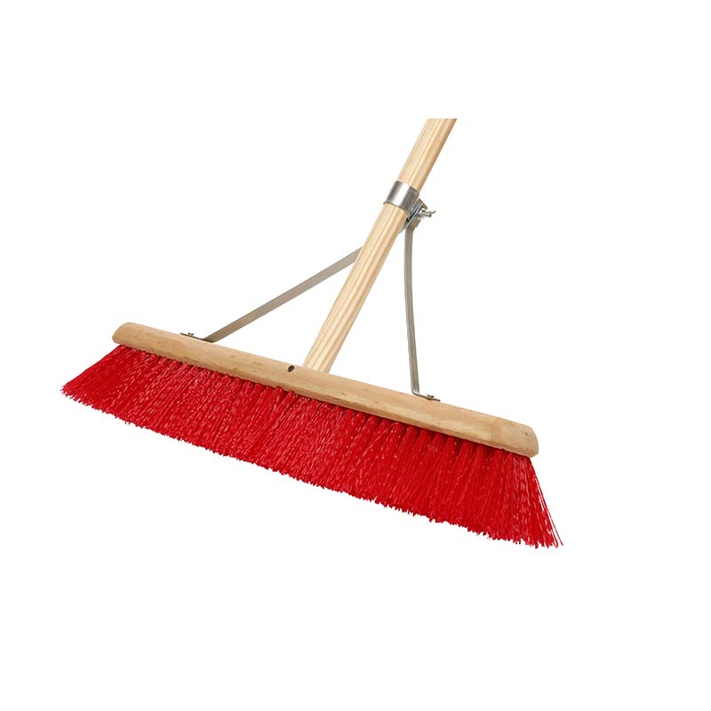 Varian 24" Red Stiff Synthetic Platform Sweeping Brush with Support | Broom