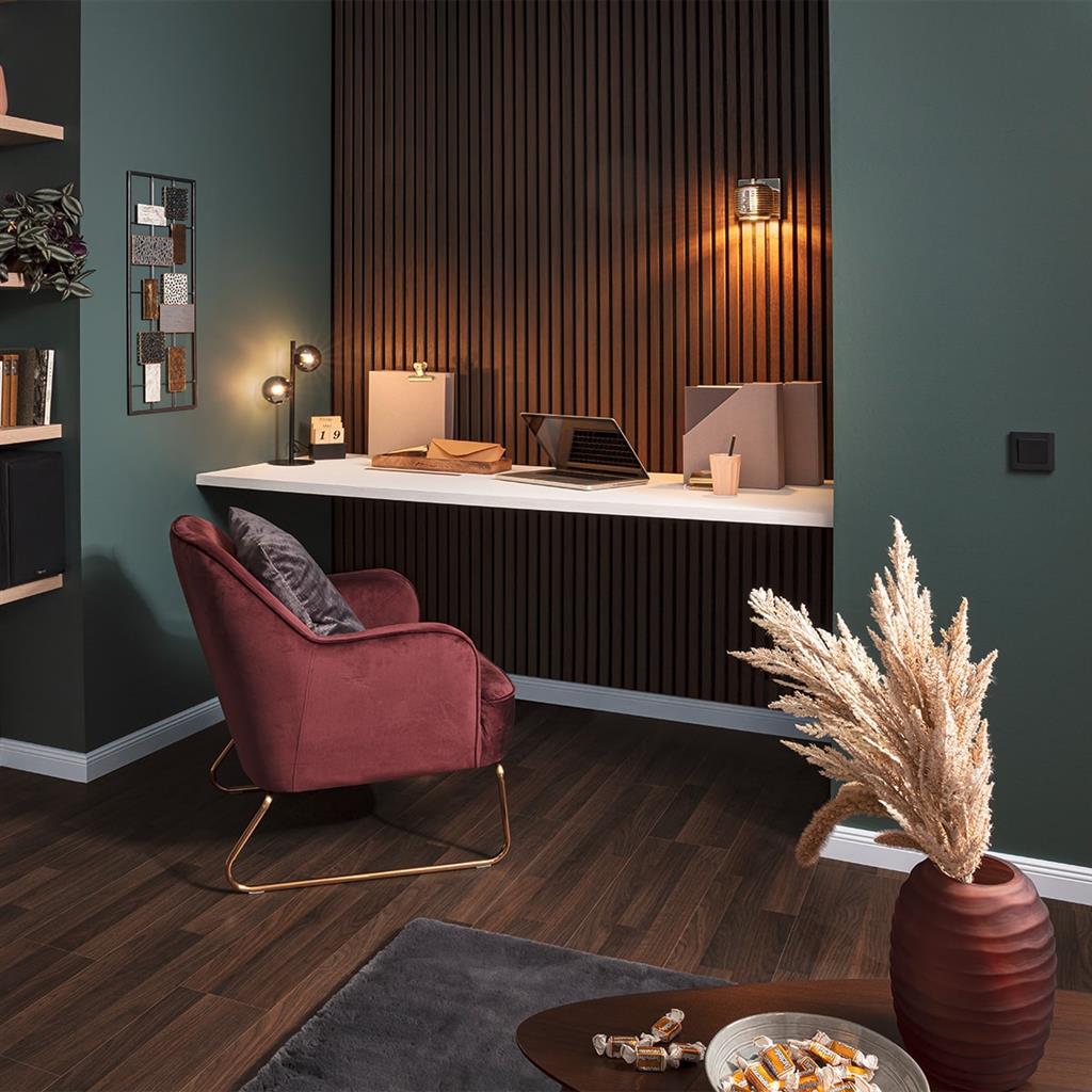 FibroTech Acoustic Wall Panel Set 2440x605x22mm Smoked Oak