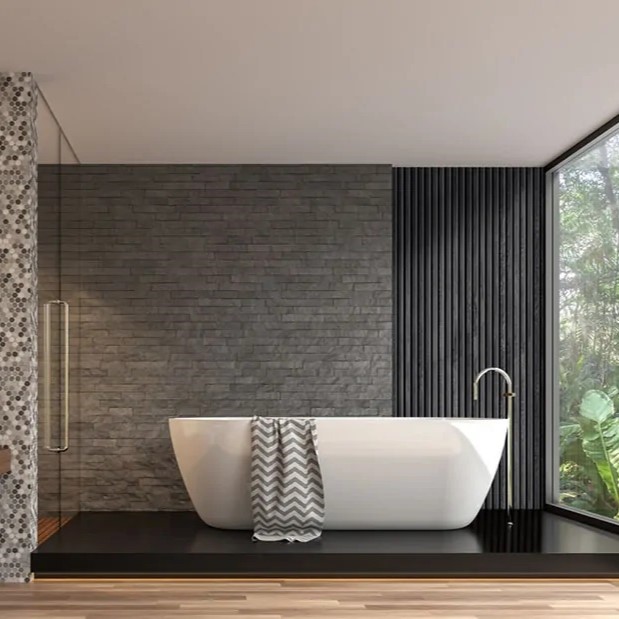 FibroTech Acoustic Wall Panel Set 2440x605x22mm Black Oak