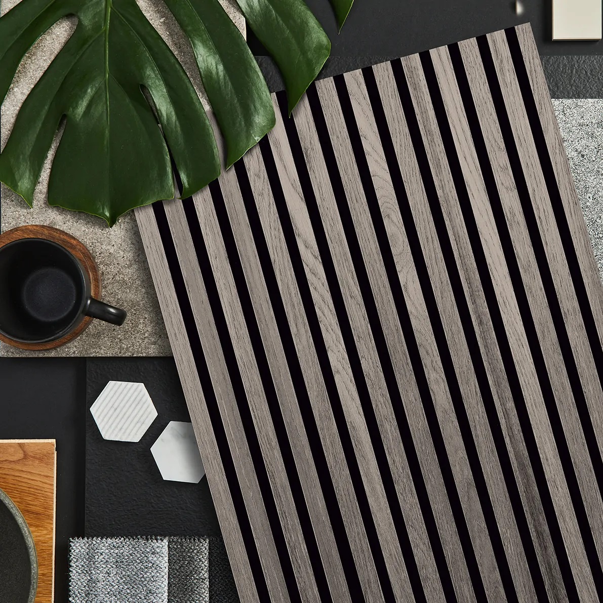 FibroTech Acoustic Wall Panel Set 2440x605x22mm Grey Oak