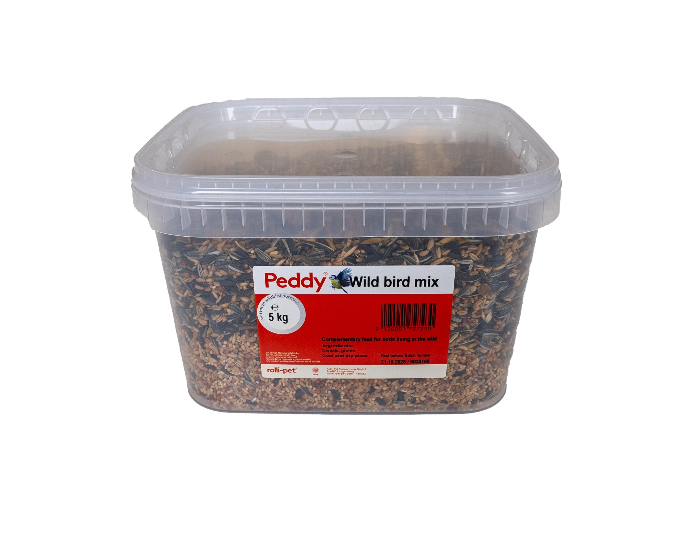 Peddy Wild Bird Seed 5KG Tub - Ideal for Garden Birds