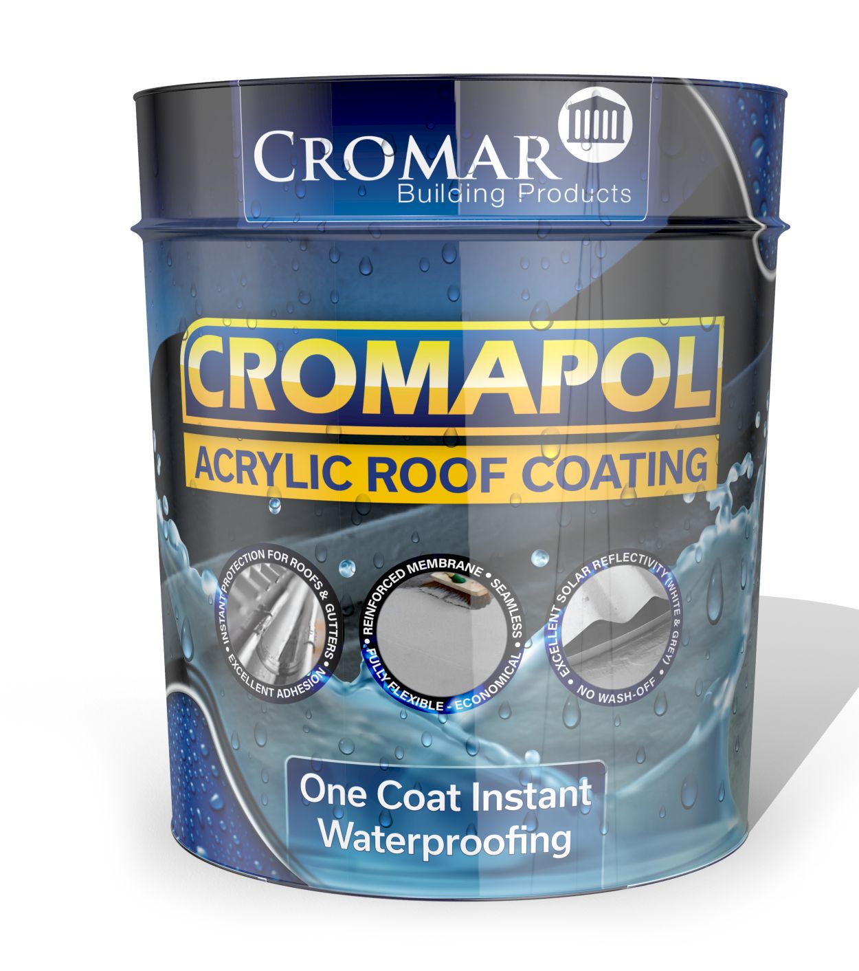 Cromar Cromapol Opaque 20KG Acrylic Roof Coating for Liquid Roofing Systems