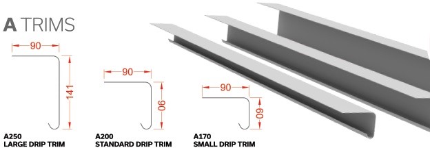 Cromar Pro GRP A200 Standard Drip Trim 3M Trim for Liquid Roofing Systems