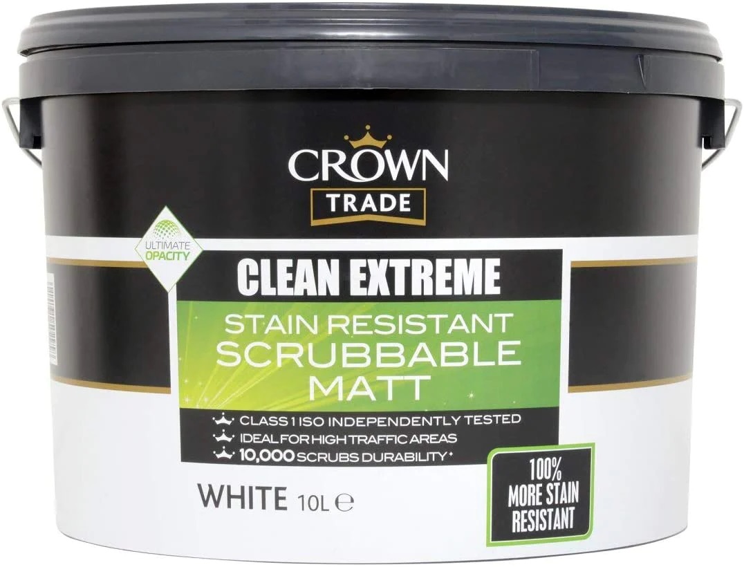 Crown Clean Extreme 10L Brilliant White Interior Paint