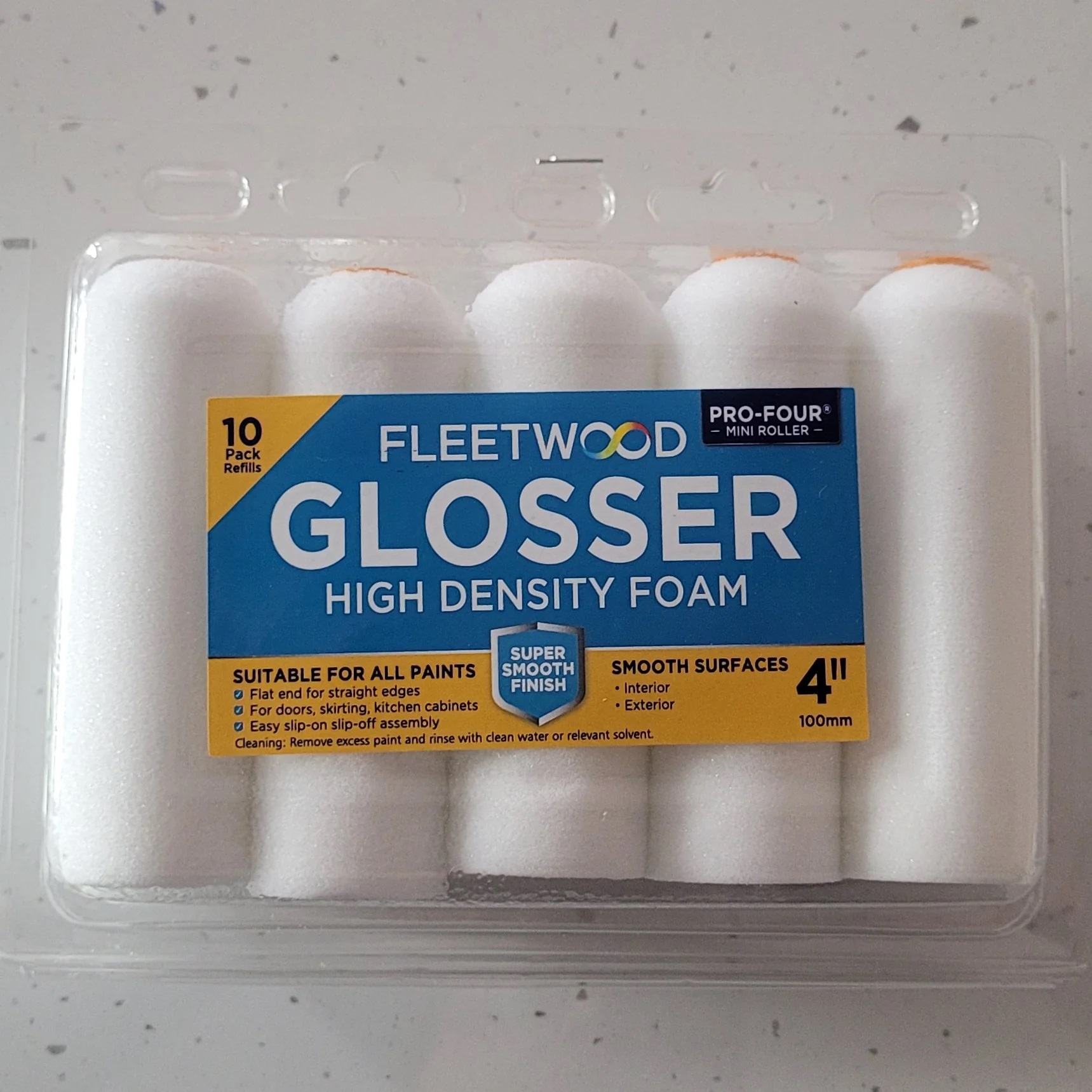 Fleetwood Glosser Foam Sleeve 4" (10 Pack)