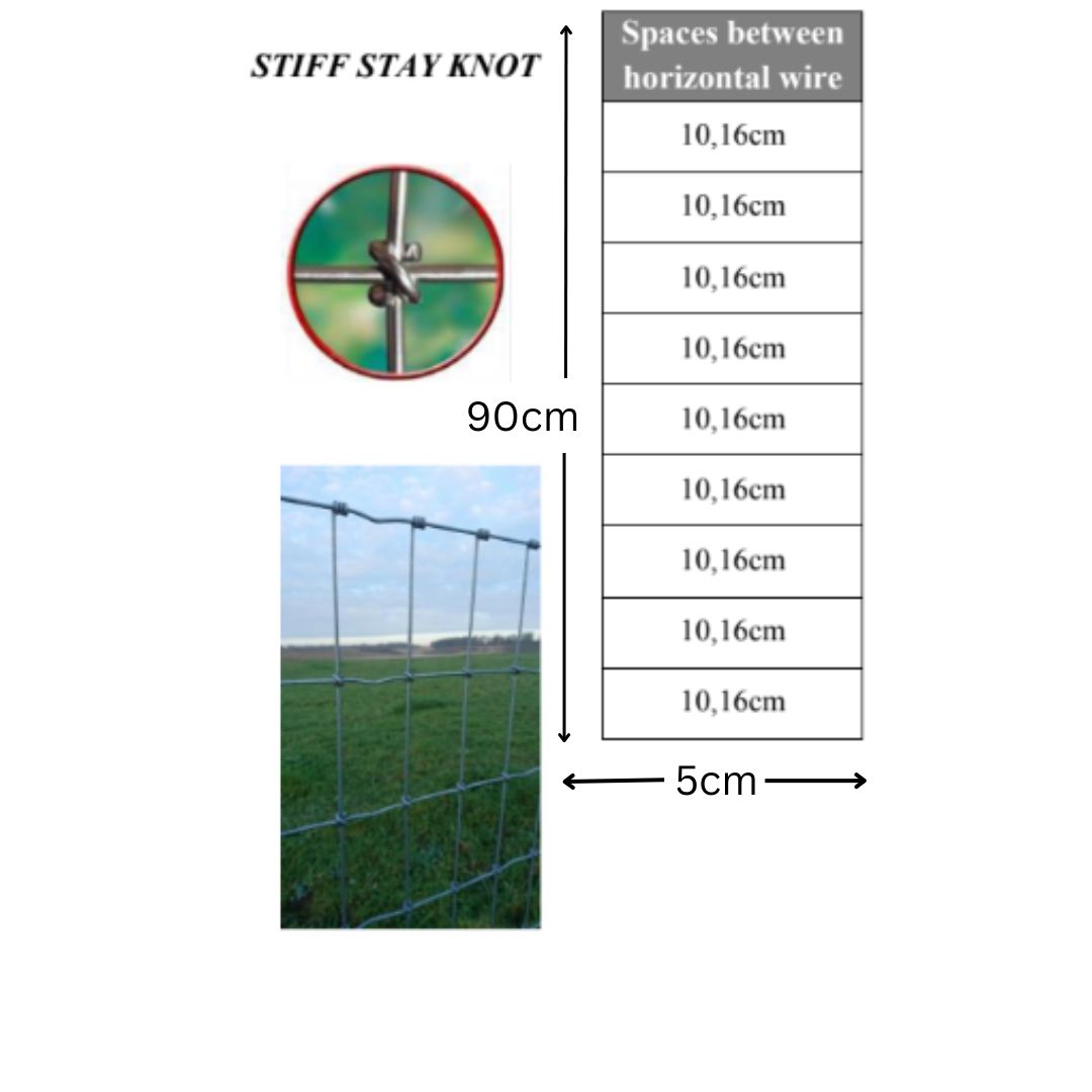 Stiff Knot Tension Mesh Fencing 10/90/5 50MTR
