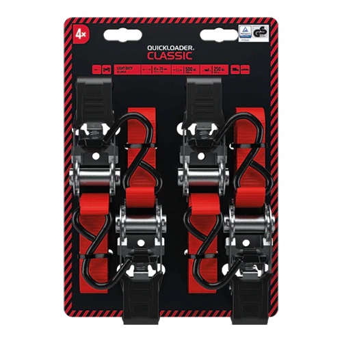QuickLoader Cambuckle Classic 500kg 4m X 25mm 4 Pack