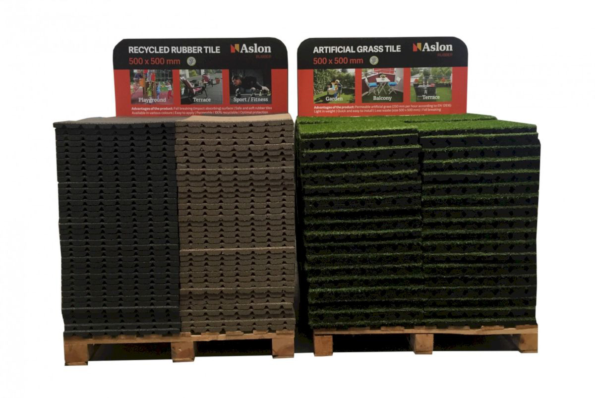 Rubber Tiles by Aslon Grey