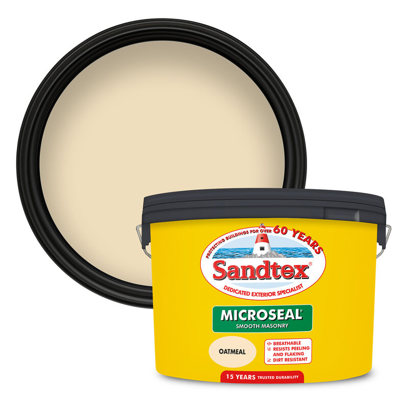 Sandtex Smooth Masonry 10L Oatmeal Exterior Paint