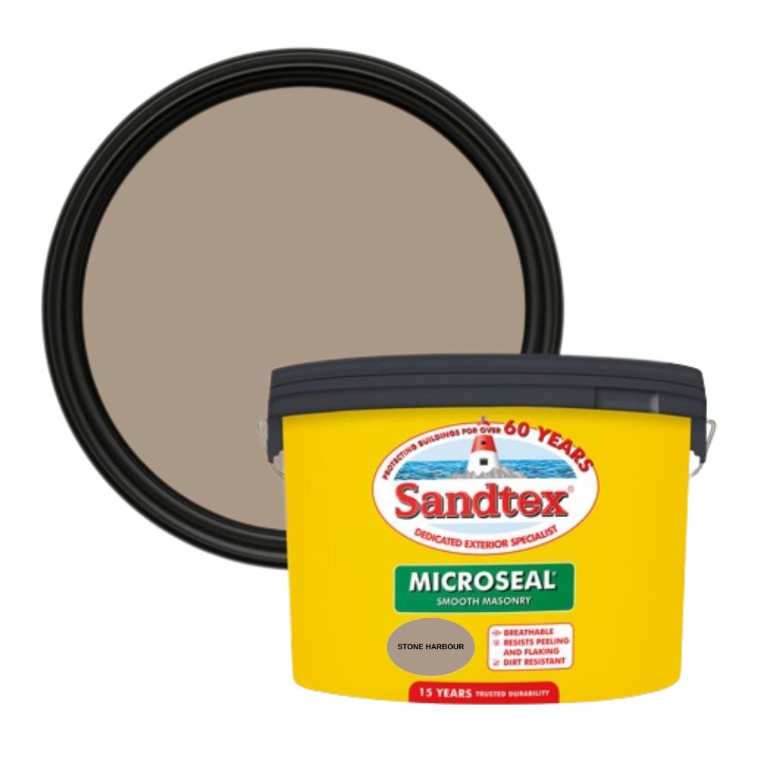 Sandtex Smooth Masonry 10L Stone Harbour Exterior Paint